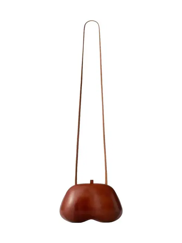 LEMAIRE Patinated Calfskin Fesses Clutch - Brown