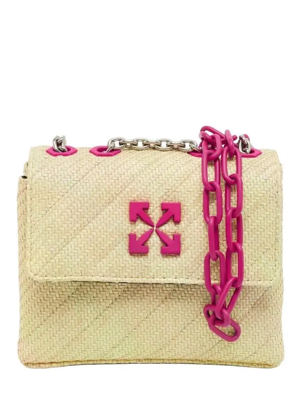 Off-White Jackhammer Raffia Shoulder Bag - Neutrals