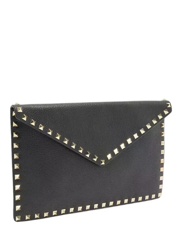 Valentino Garavani Rockstud Envelope Clutch Bag - Black