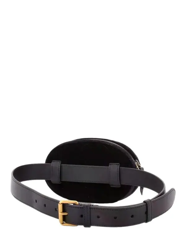 Gucci Gg Marmont Matelassé Velvet Belt Bag - Black