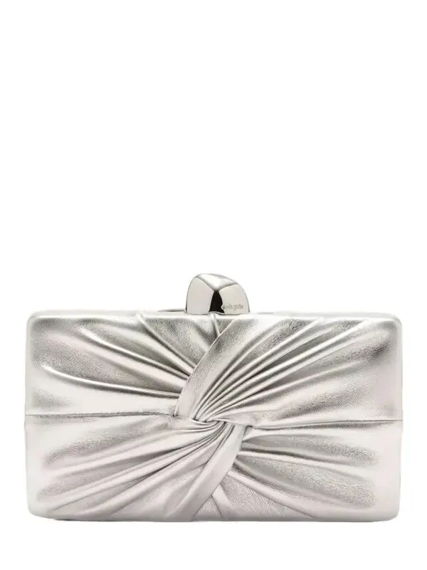 Cult Gaia Lisse Knotted Clutch Bag - Silver