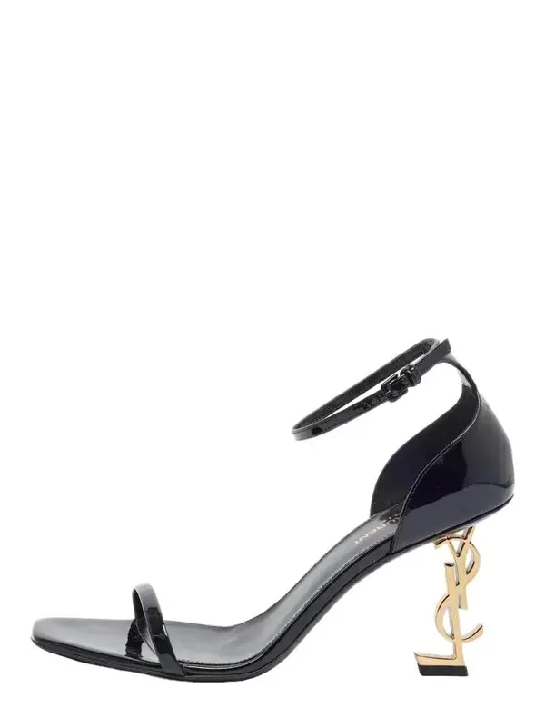 Saint Laurent Opyum Monogram Heeled Sandals - Black