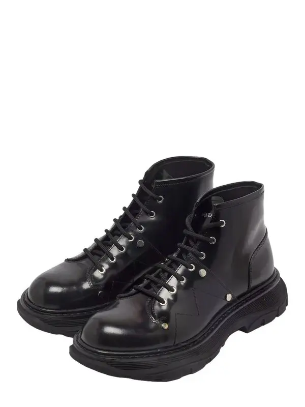 Alexander McQueen Tread Lace-up Combat Boots - Black