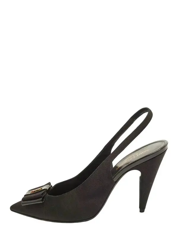 Saint Laurent Anaïs Bow Slingback Pumps - Black