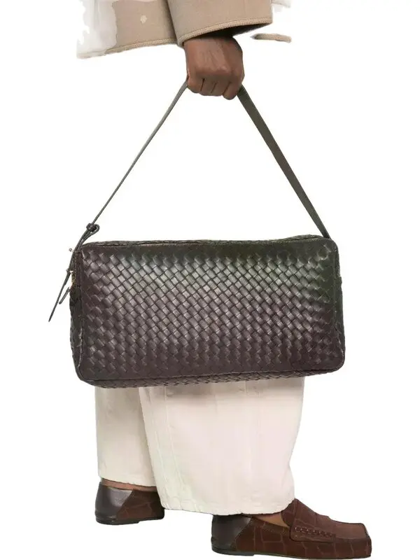 ELLEME Large Woven Leather Shoulder Bag - Brown