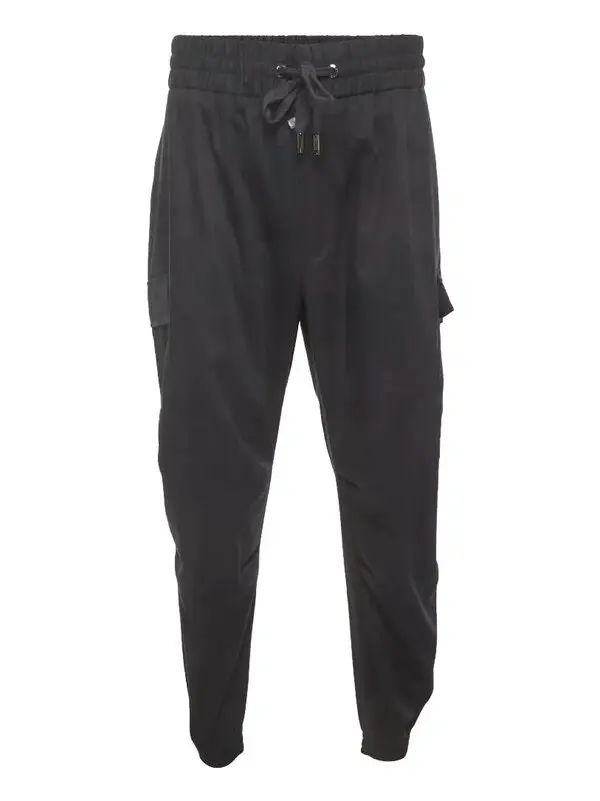 Dolce & Gabbana Drawstring Gabardine Cargo Track Pants - Blue