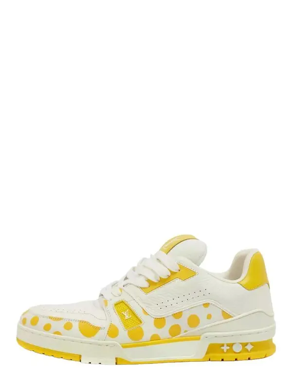 LOUIS VUITTON Yayoi Kusama Polka-dot Leather Sneakers - White