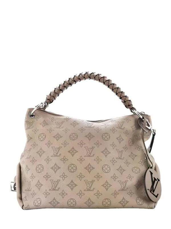 LOUIS VUITTON Beaubourg Mahina Leather Mm Hobo Bag With Braided Handle - Brown