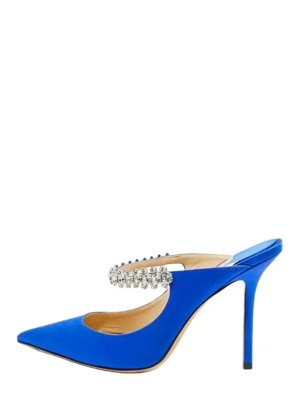 JIMMY CHOO Bing 100 Crystal-embellished Heeled Mules - Blue