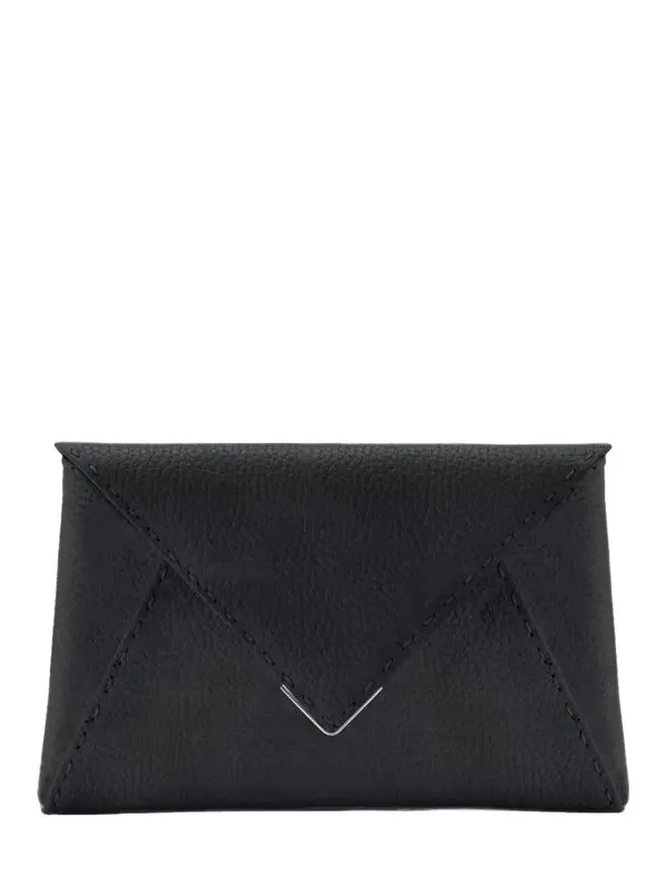 Tyler Ellis Lee Pouchet Pebbled Leather Clutch Bag - Black
