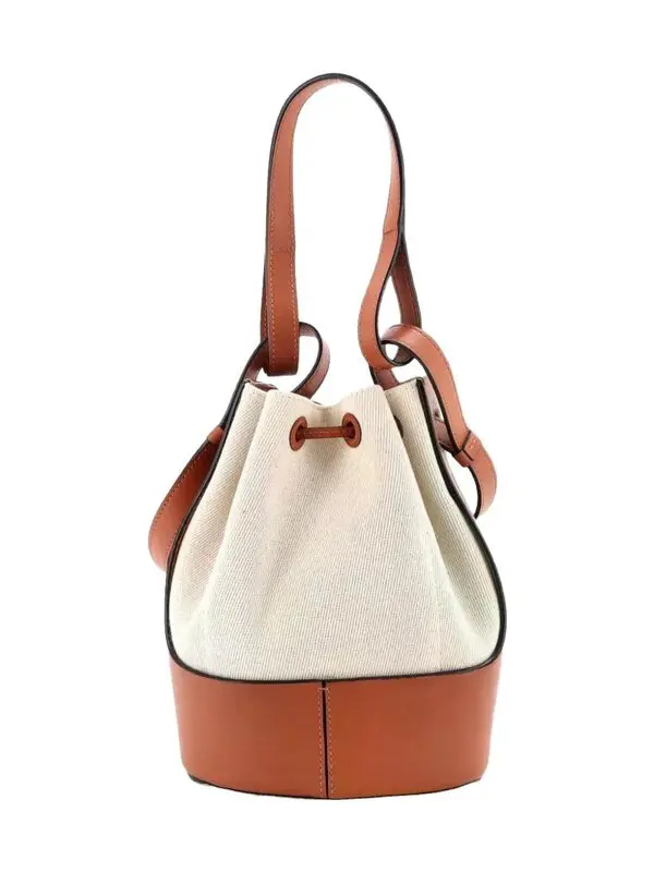 Loewe Balloon Canvas And Leather Medium Bucket Bag - Brown