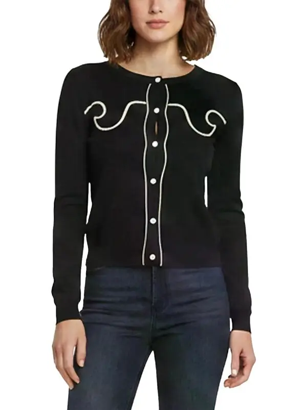 Moschino Intarsia Knit Cardigan - Black