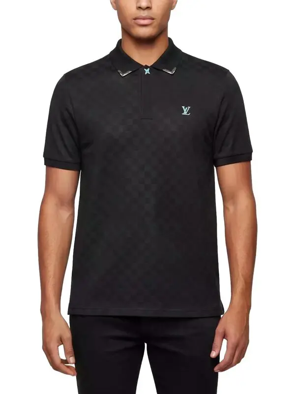 LOUIS VUITTON Damier Jacquard Polo Shirt - Black