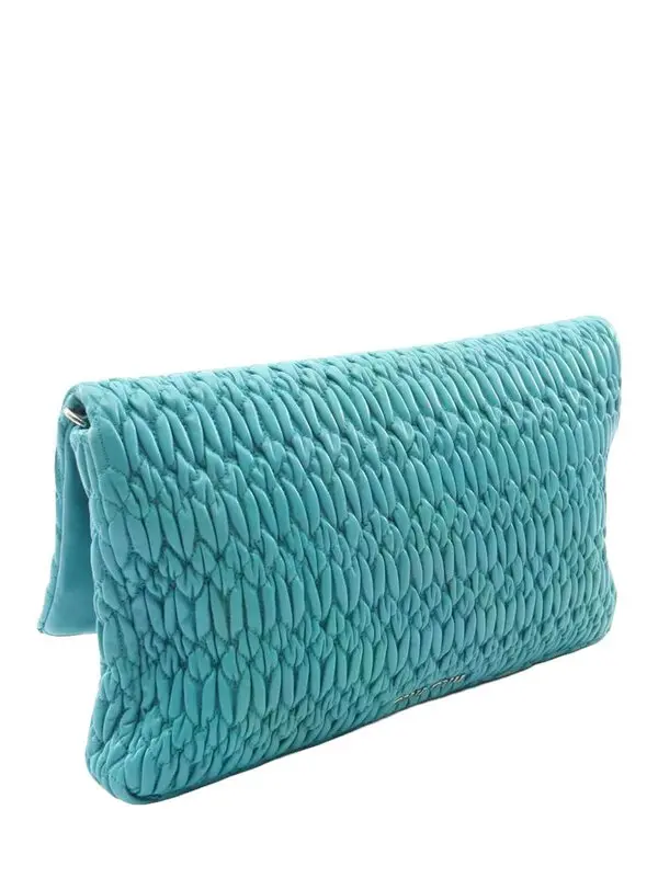 Miu Miu Matelassé Nappa Crystal Chain Satchel - Blue