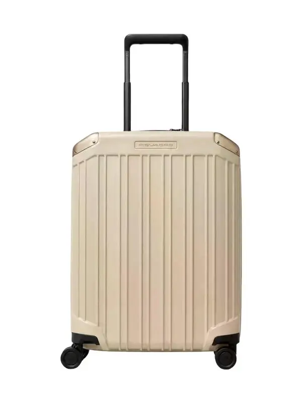 PIQUADRO Logo Plaque Ribbed Suitcase - Neutrals