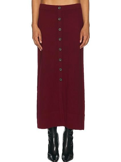 Altuzarra Callahan Cashmere Midi Skirt - Grenache
