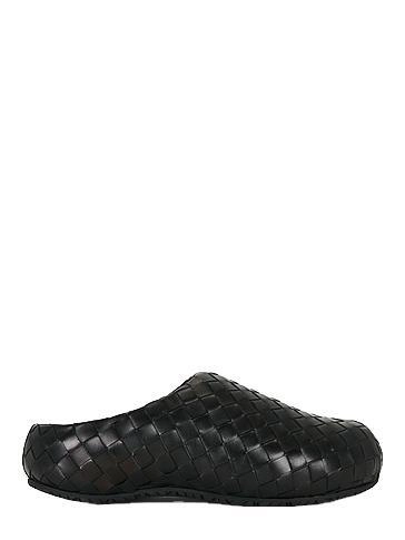 Bottega Veneta Intrecciato Nappa Mule Clog - Black