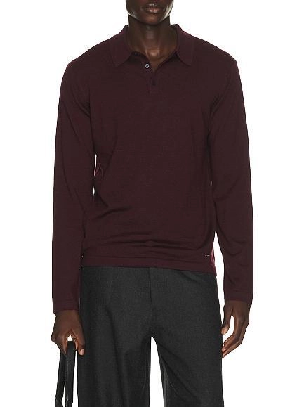 Simkhai Reynolds Long Sleeve Polo - Fig