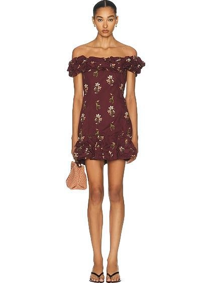 Agua Bendita Floral Print Mini Dress - Noche