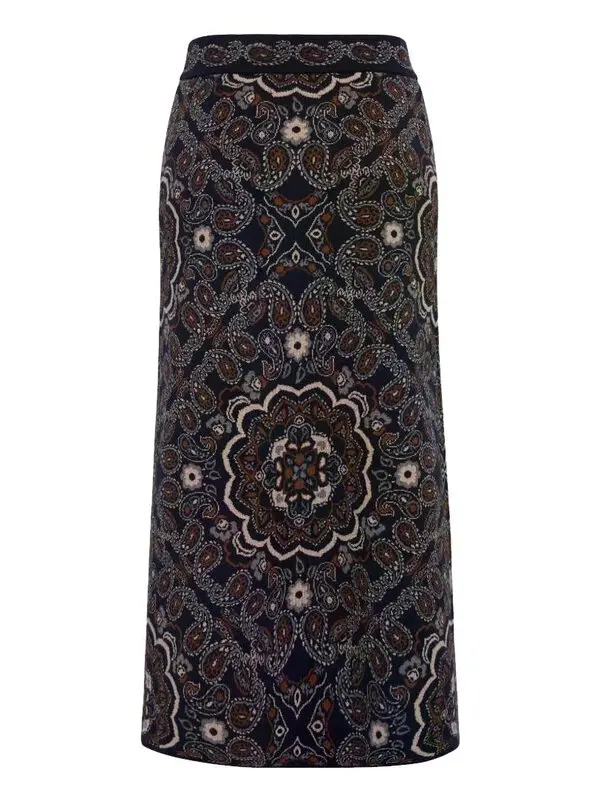 Cara Cara Bandana Jacquard Maxi Skirt - Blue