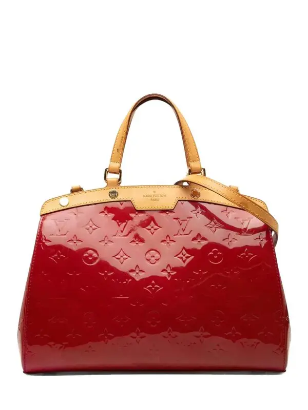 LOUIS VUITTON Monogram Vernis Brea Mm Satchel - Red