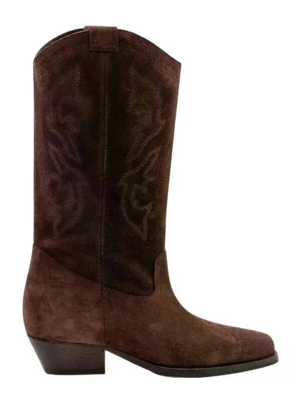 Ba&sh Suede Western-style Boots - Brown