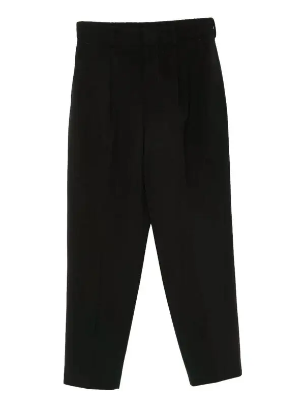 PT TORINO Pleat-detail Cropped Trousers - Black