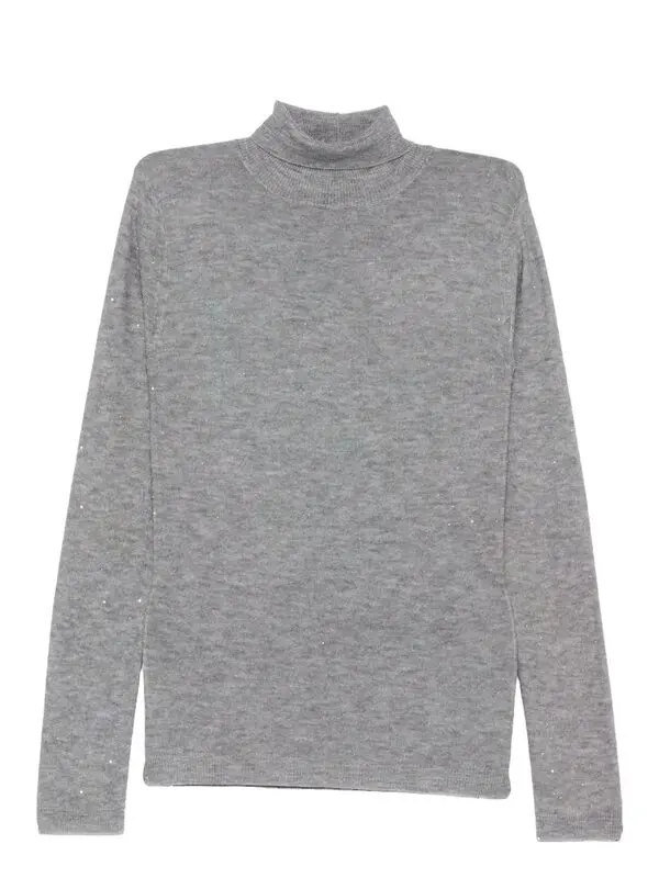 Fabiana Filippi Sequin-embellished Turtleneck Sweater - Grey