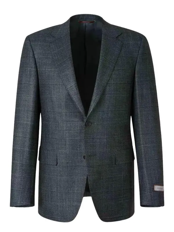 Canali Checked Single-breasted Jacket - Grey