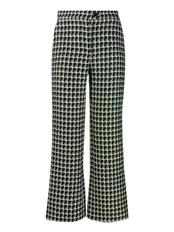 Alberta Ferretti Geometric Print Tailored Trousers - Black