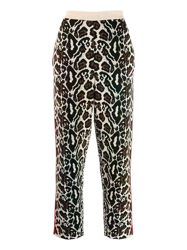 Stella McCartney Animal-jacquard Knitted Trousers - Neutrals