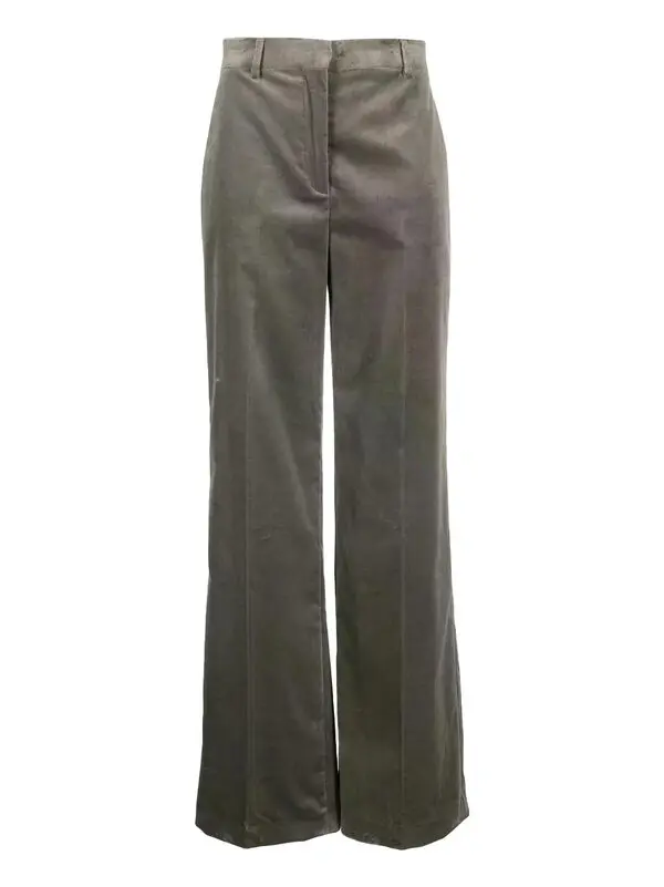 Alberta Ferretti Wide-leg Velvet Effect Trousers - Grey