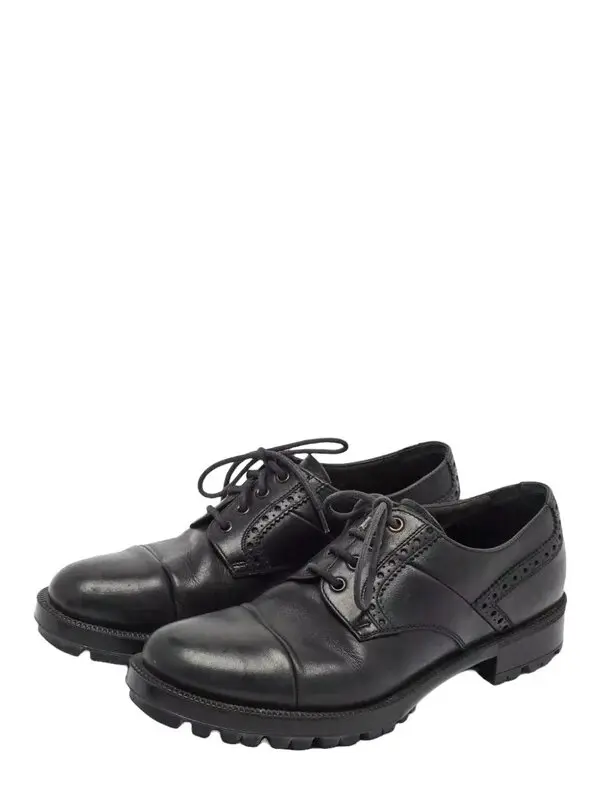 Prada Round-toe Derby Shoes - Black