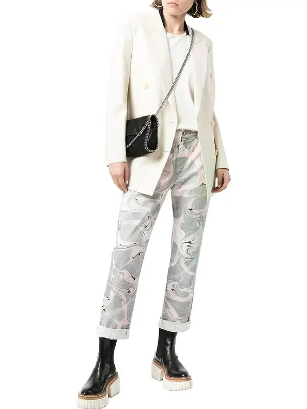 Stella McCartney High-rise Abstract-print Jeans - Grey