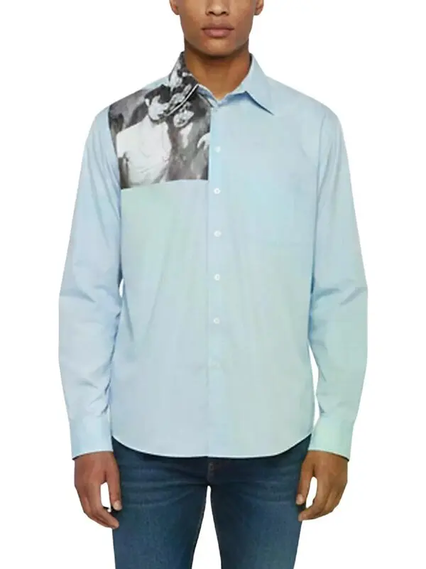 Raf Simons Photograph-print Button-up Shirt - Blue
