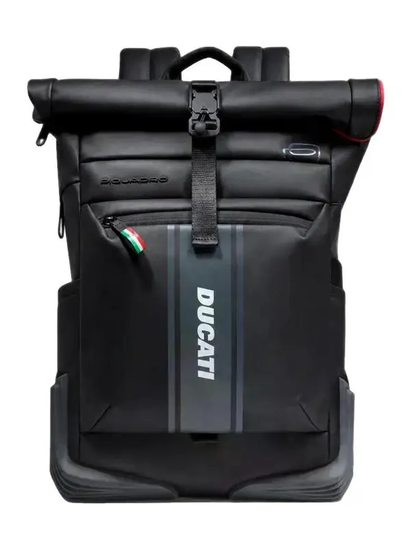 PIQUADRO X Ducati Commute Roll-top Backpack - Black