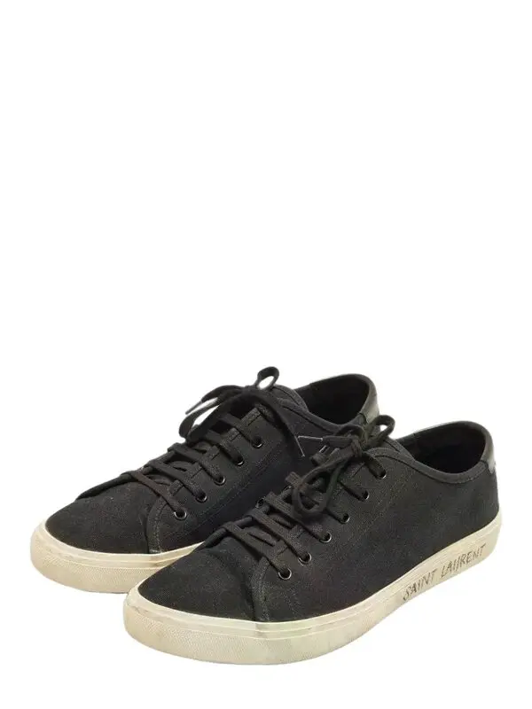 Saint Laurent Malibu Lace-up Canvas Sneakers - Black