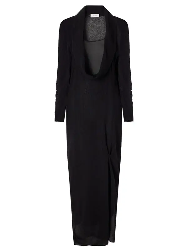 RUOHAN Noris Wool-gauze Maxi Dress - Black