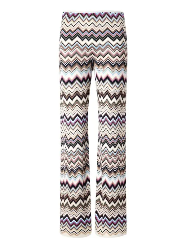 Missoni Crochet-knit Chevron Stripe Trousers - Multi
