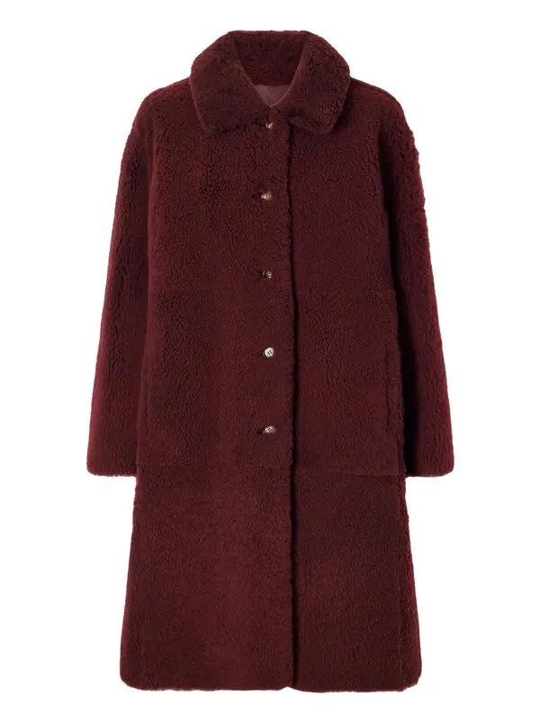 Veronica De Piante Romy Shearling Coat - Red