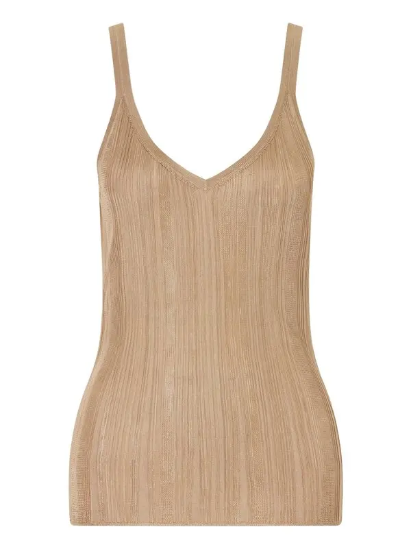 Gabriela Hearst Ribbed-knit Silk Tank - Brown