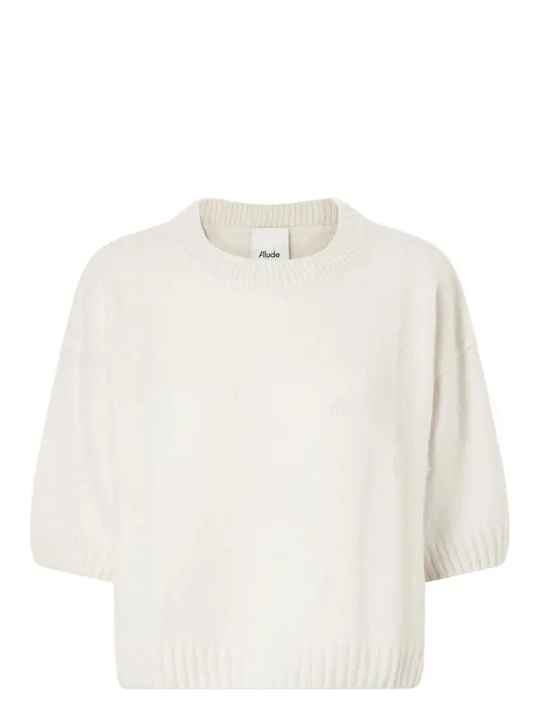 ALLUDE Cashmere And Silk-blend Sweater - Neutrals