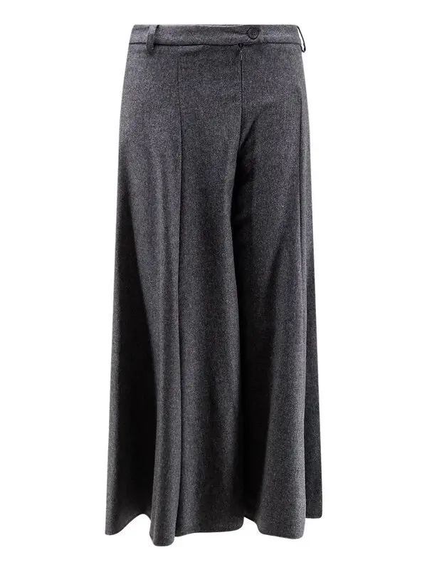NUDE Wool Blend Flared Hem Pantskirt - Grey