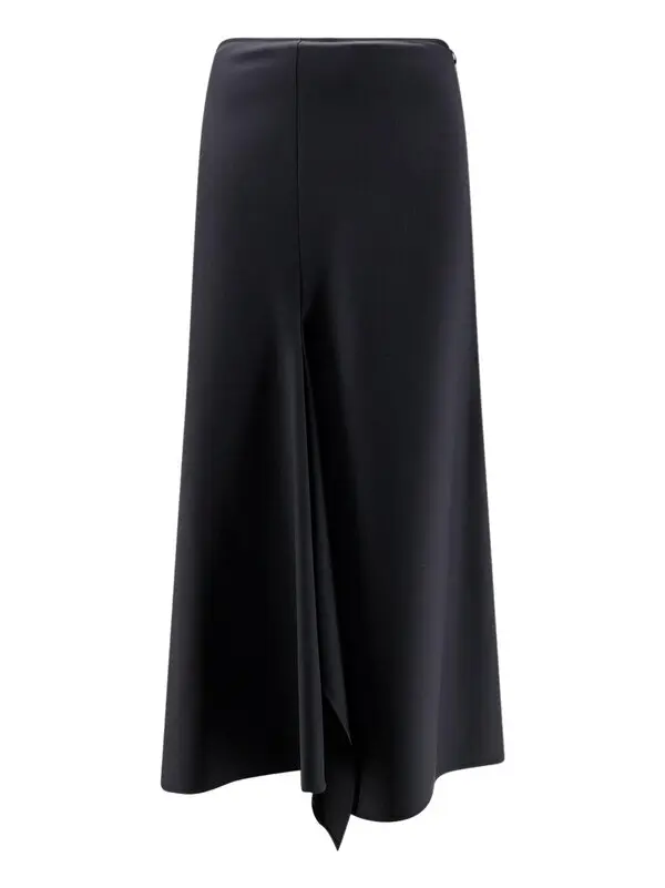NUDE Wool Blend Long Skirt - Black