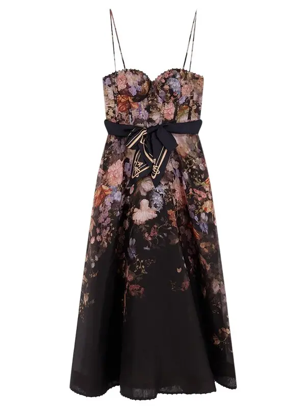 Zimmermann Valiant Corset Picnic Dress - Black