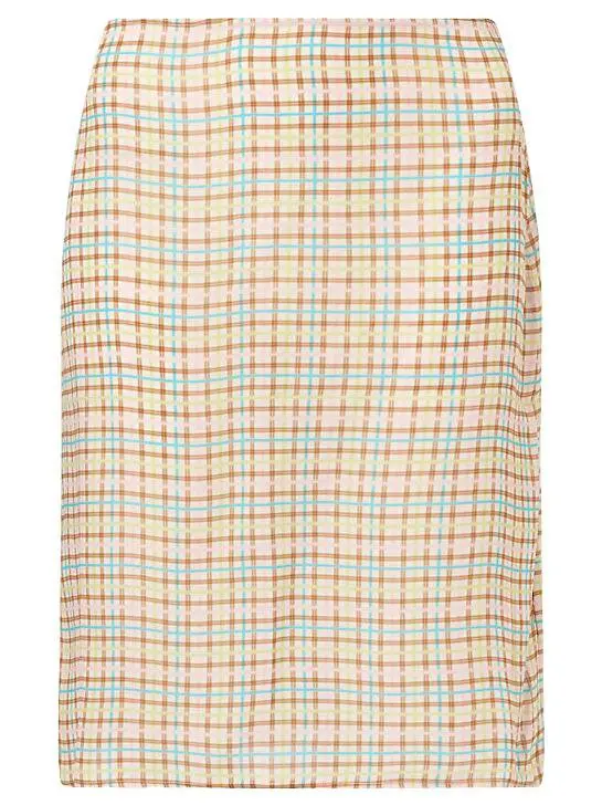 SIEDRES Colette Check-print Chiffon Midi Skirt - Multi