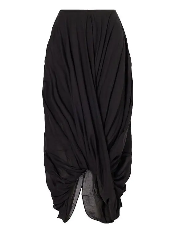 TOTEME Cotton-blend Midi Skirt - Black