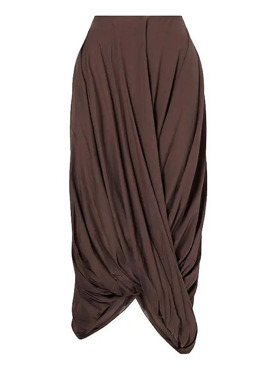 TOTEME Cotton-blend Midi Skirt - Walnut