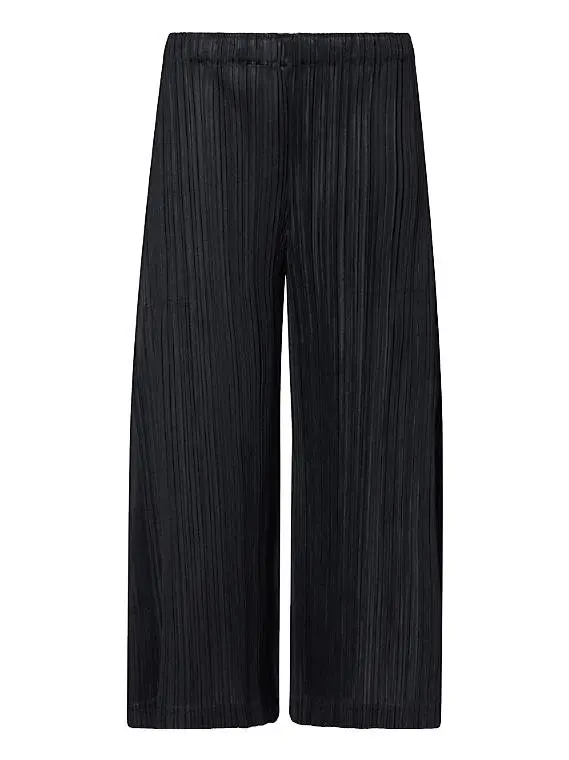 Issey Miyake Cropped Pleated Trousers - Black