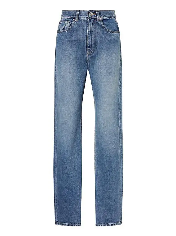 JW Anderson Straight-leg Cotton Denim Jeans - Mid Blue